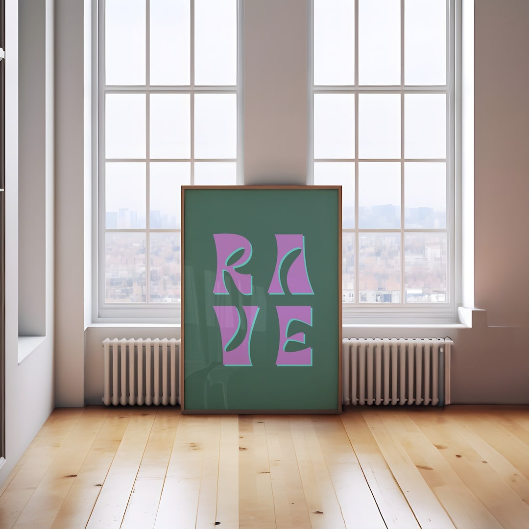 Rave Poster, Rave Digital Art, Electronic Music Print, House Music ...