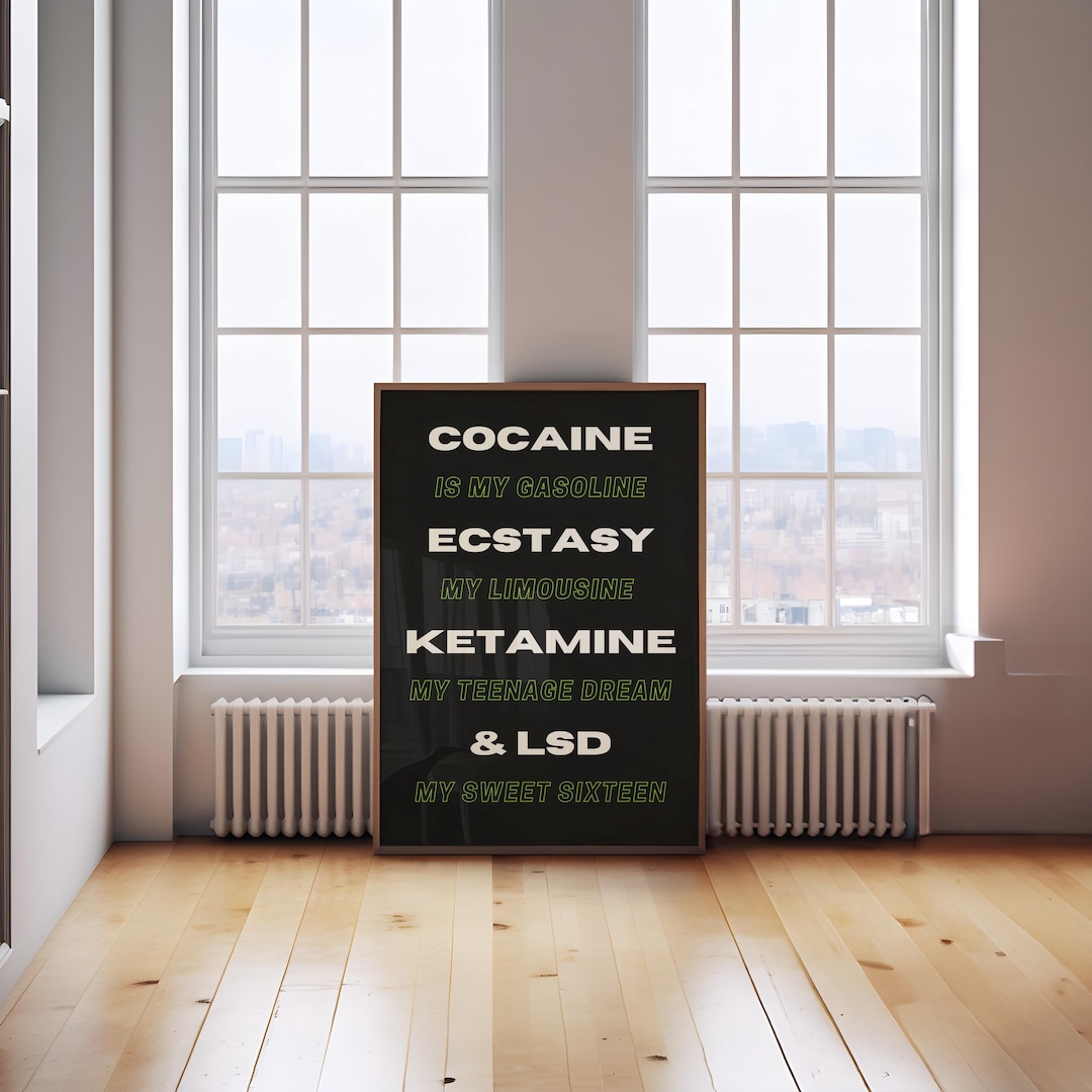Cocaine is My Gasoline Poster, Techno Digital Art, Techno DJ Print, DJ ...