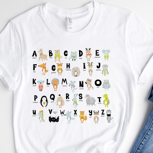 Letter Abc Shirt - Etsy