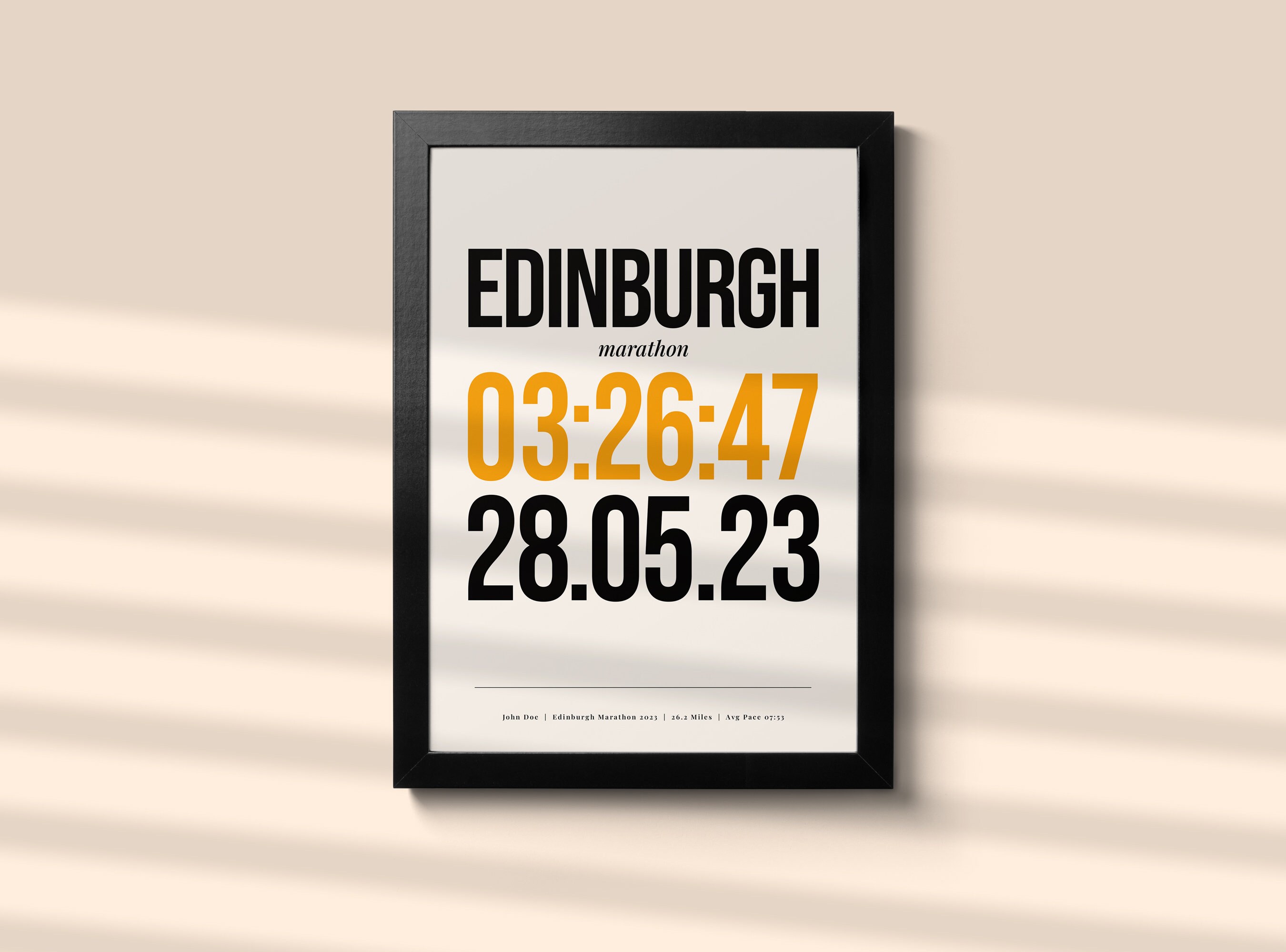 Personalised Marathon Print, Marathon Time - Etsy