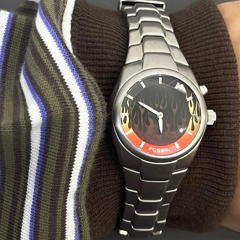 Fossil Big Tic Flame Dial Digital Animated Vintage Wrist Watch JR-8115 - Etsy
