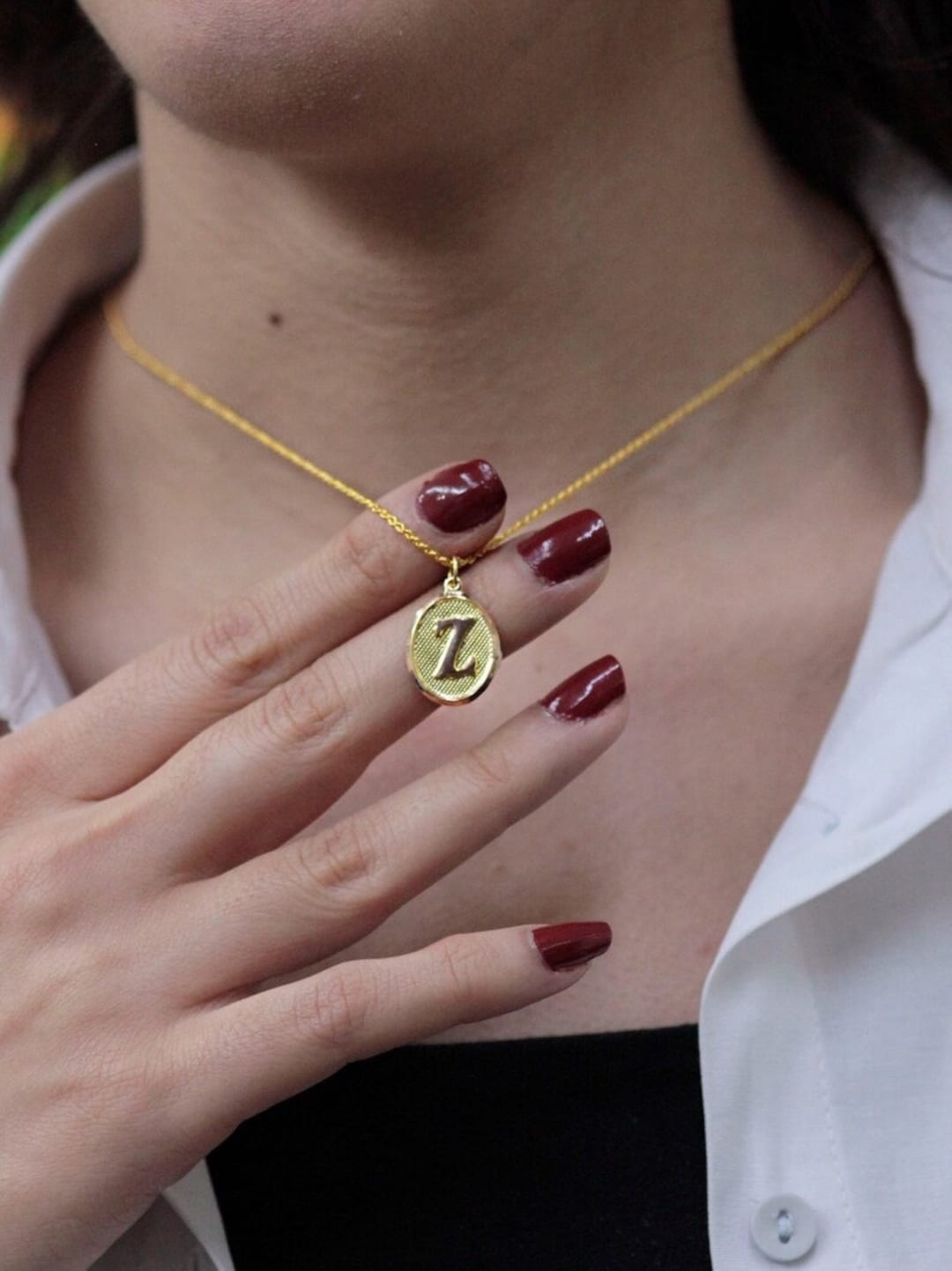 14K Solid Gold Personalized Letter Pendant Initial Letter - Etsy