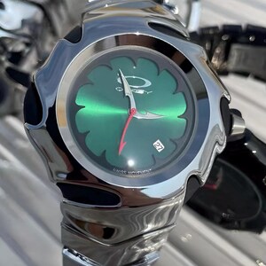 Oakley Blade 2 Silver Link Saw Frame Wristwatch Stainless Steel ...
