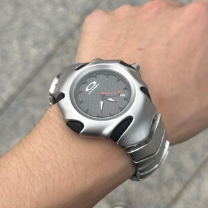 Oakley Blade 2 Silver Link Saw Frame Wristwatch Stainless Steel ...