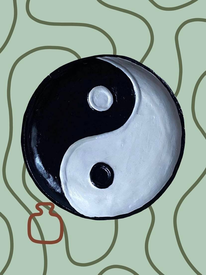 Ying and Yang Clay Trinket Dish Ashtray Spiritual Crystal - Etsy UK