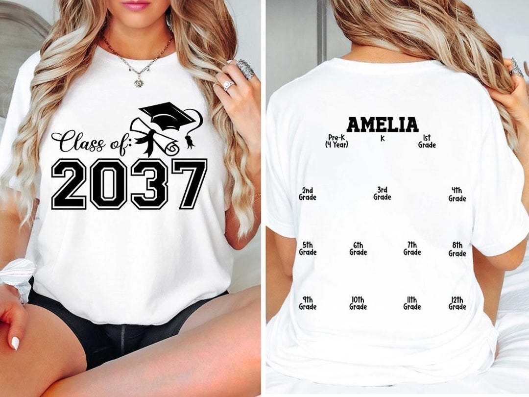 Class of 2037 Handprint Shirt for Prek-12, Class of 2037 Shirt ...