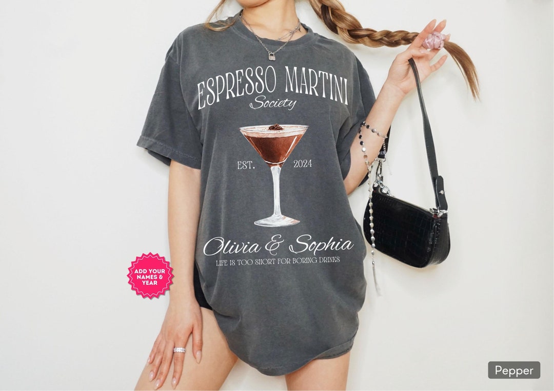 Personalized Espresso Martini Shirt, Custom Matching Best Friends Bar T ...