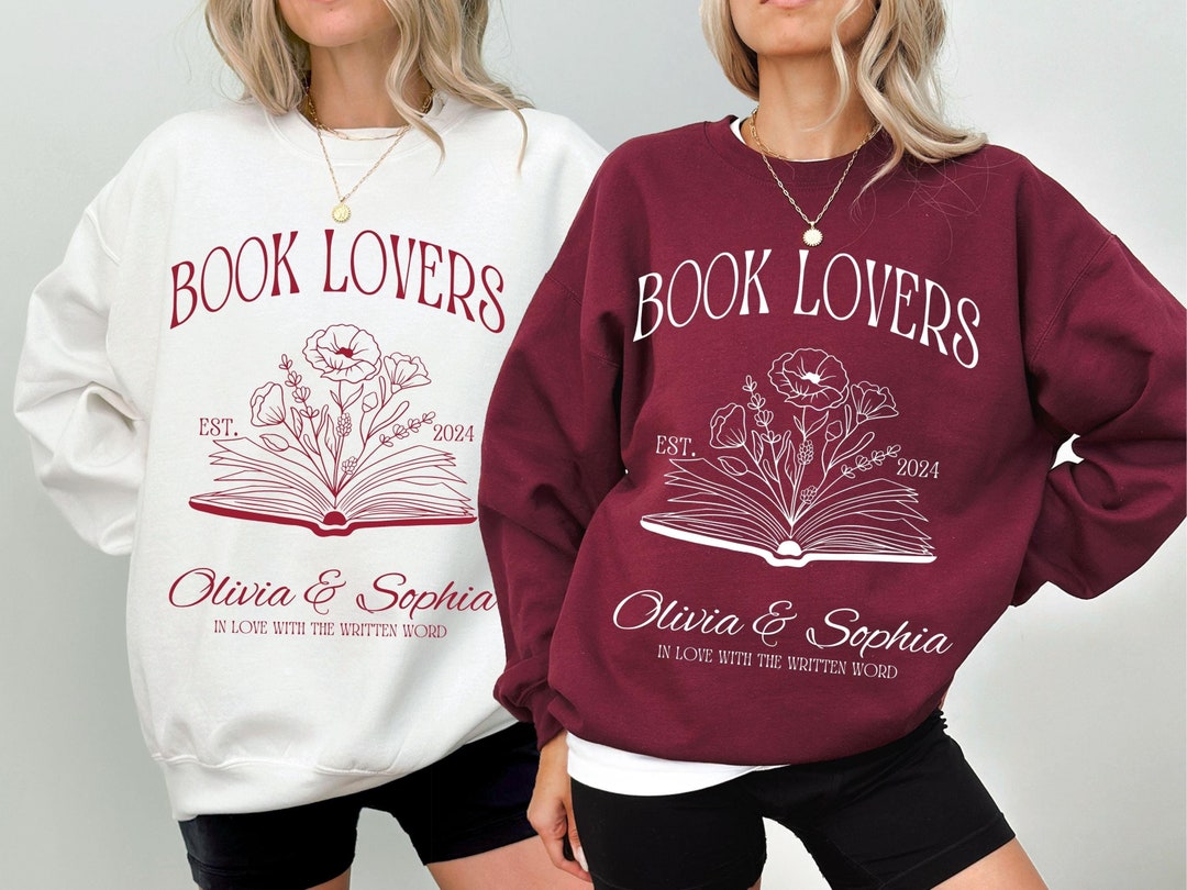 Custom Book Lovers Sweatshirt, Matching Book Club Sweatshirts, Unique ...