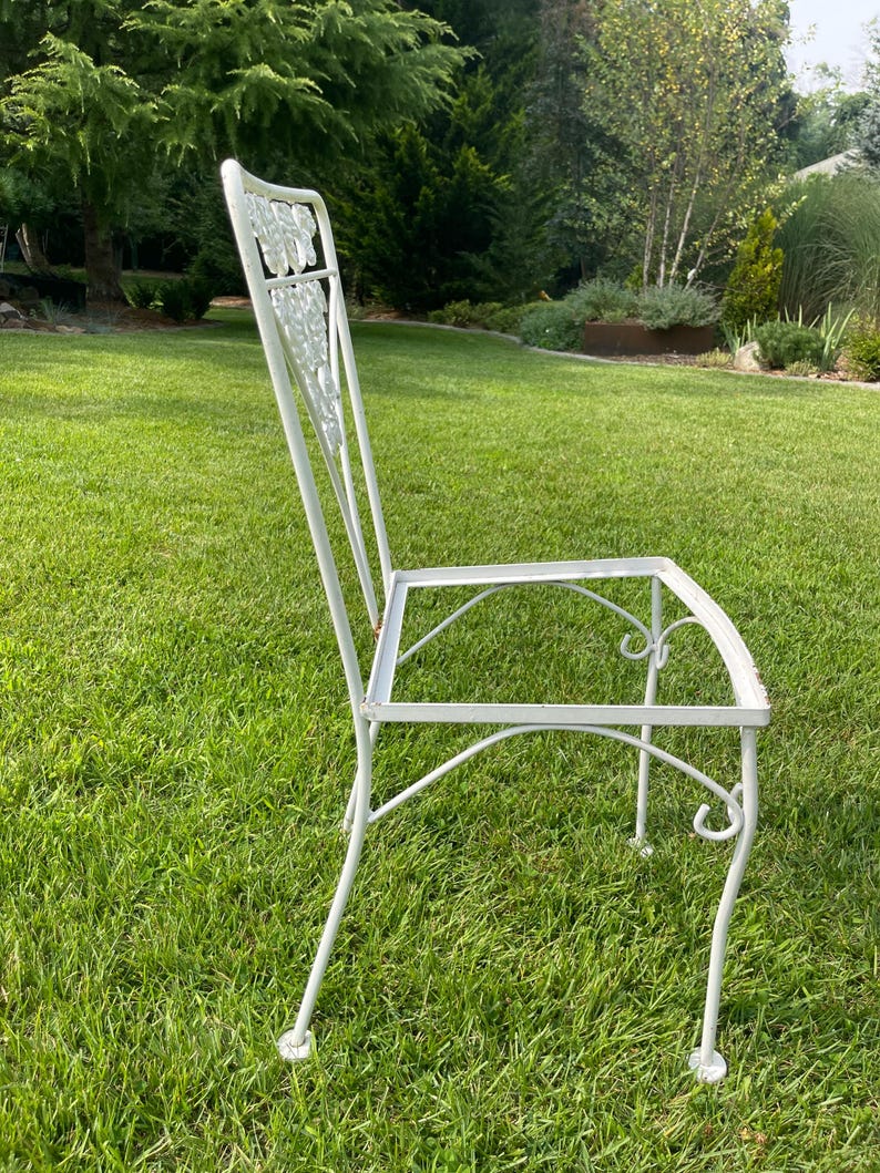 Vintage Woodard Grapevine Wrought Iron Outdoor Patio Dining Set- 4 ...