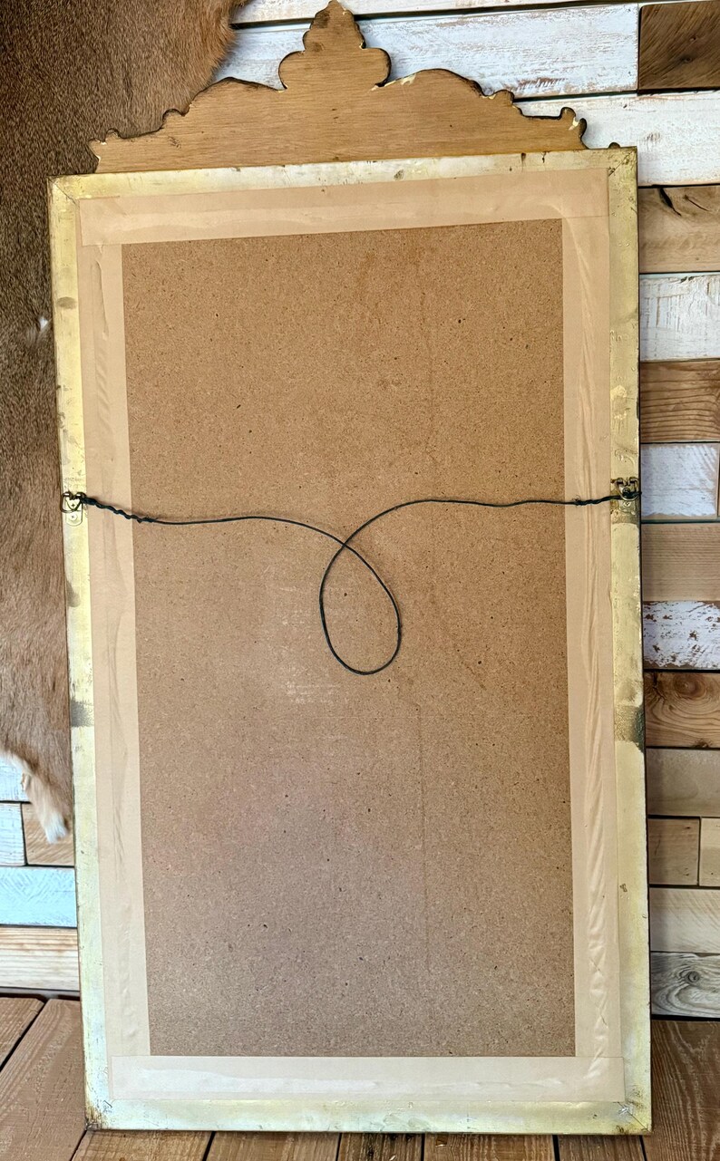 Vintage Hollywood Regency Beveled Oval Wall Mirror -large Black & Gold ...