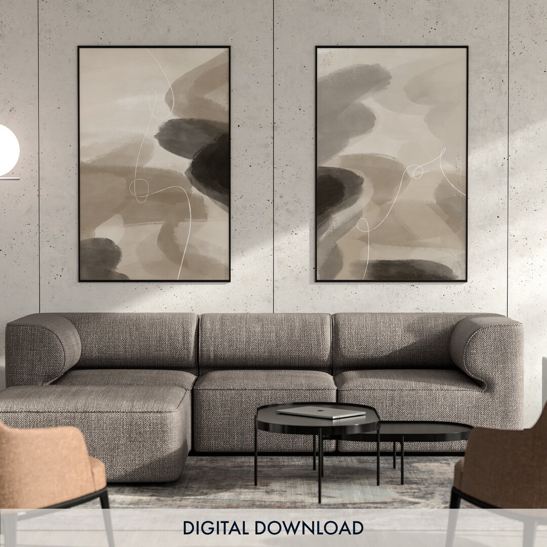 Neutral Beige Abstract Print, Printable Abstract Set, Abstract Print ...