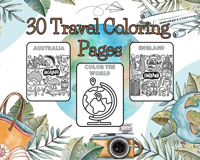 Travel Coloring Pages, Coloring Pages Travel, Travel Activities, Travel ...
