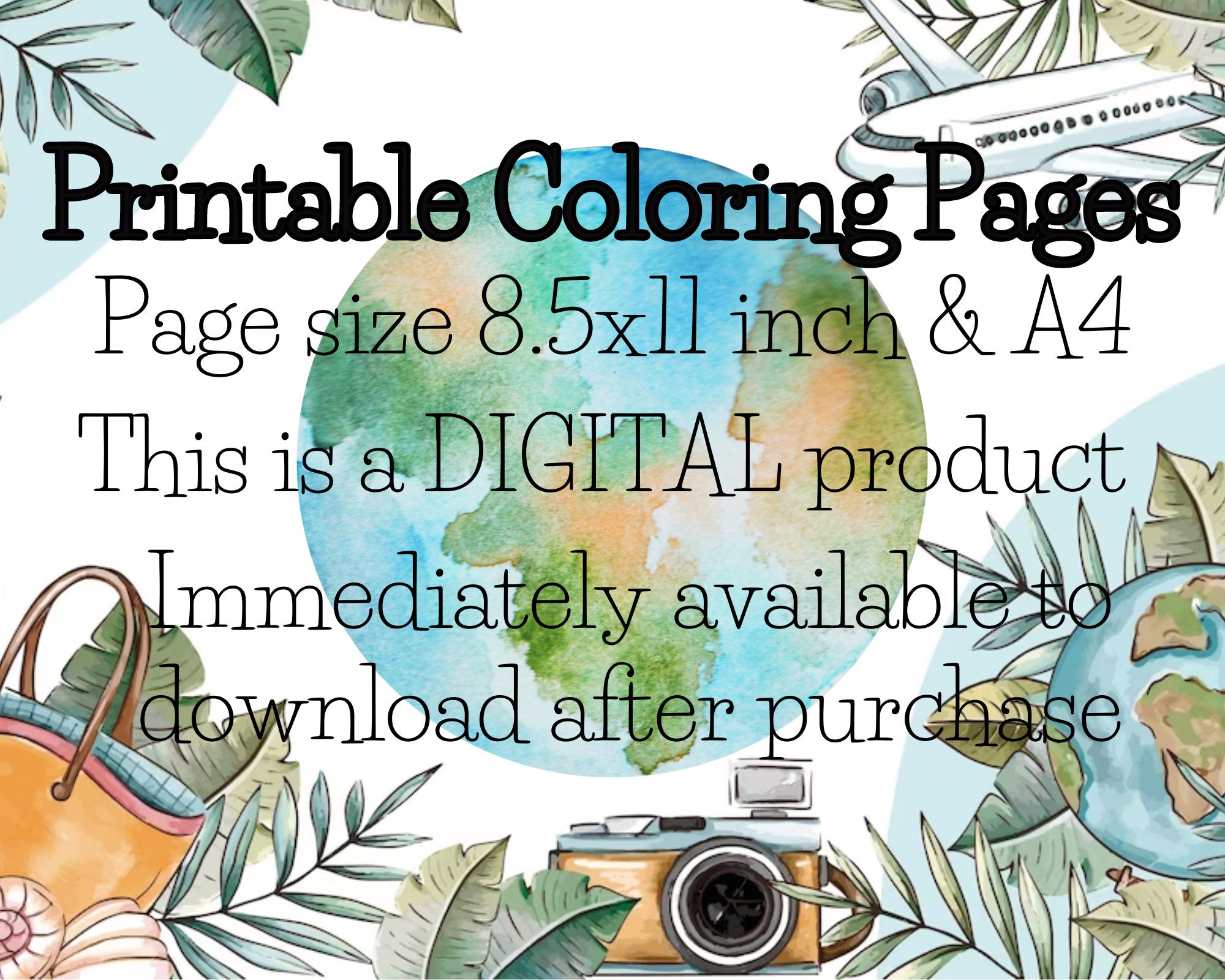 Buy 30 Coloring Pages Travel, Travel Activities, Travel Printable ...