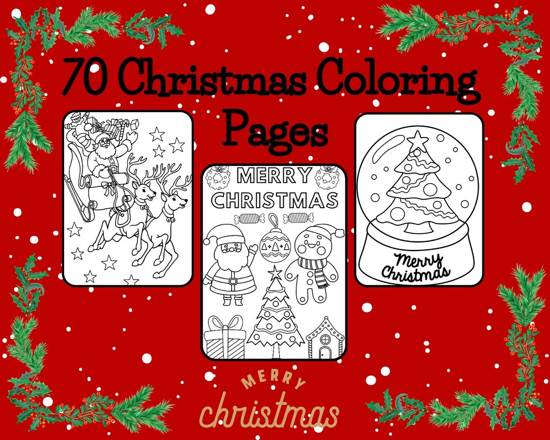 70 Christmas Themed Coloring Pages Christmas Coloring - Etsy