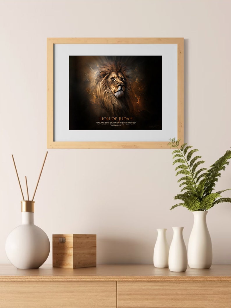 Wall Decor Lion Of The Tribe Of Judah Matte Print Christian Wall Art Christian Fine Art Etsy