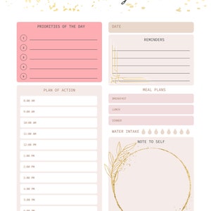 Pink and Gold Cute Girly Weekly Planner - Etsy