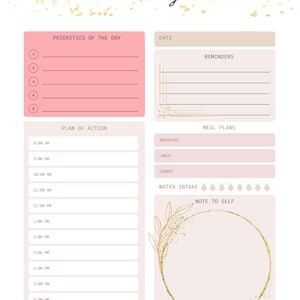 Pink and Gold Cute Girly Weekly Planner - Etsy