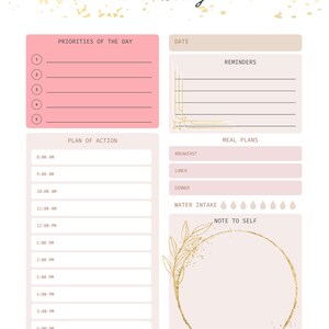 Pink and Gold Cute Girly Weekly Planner - Etsy