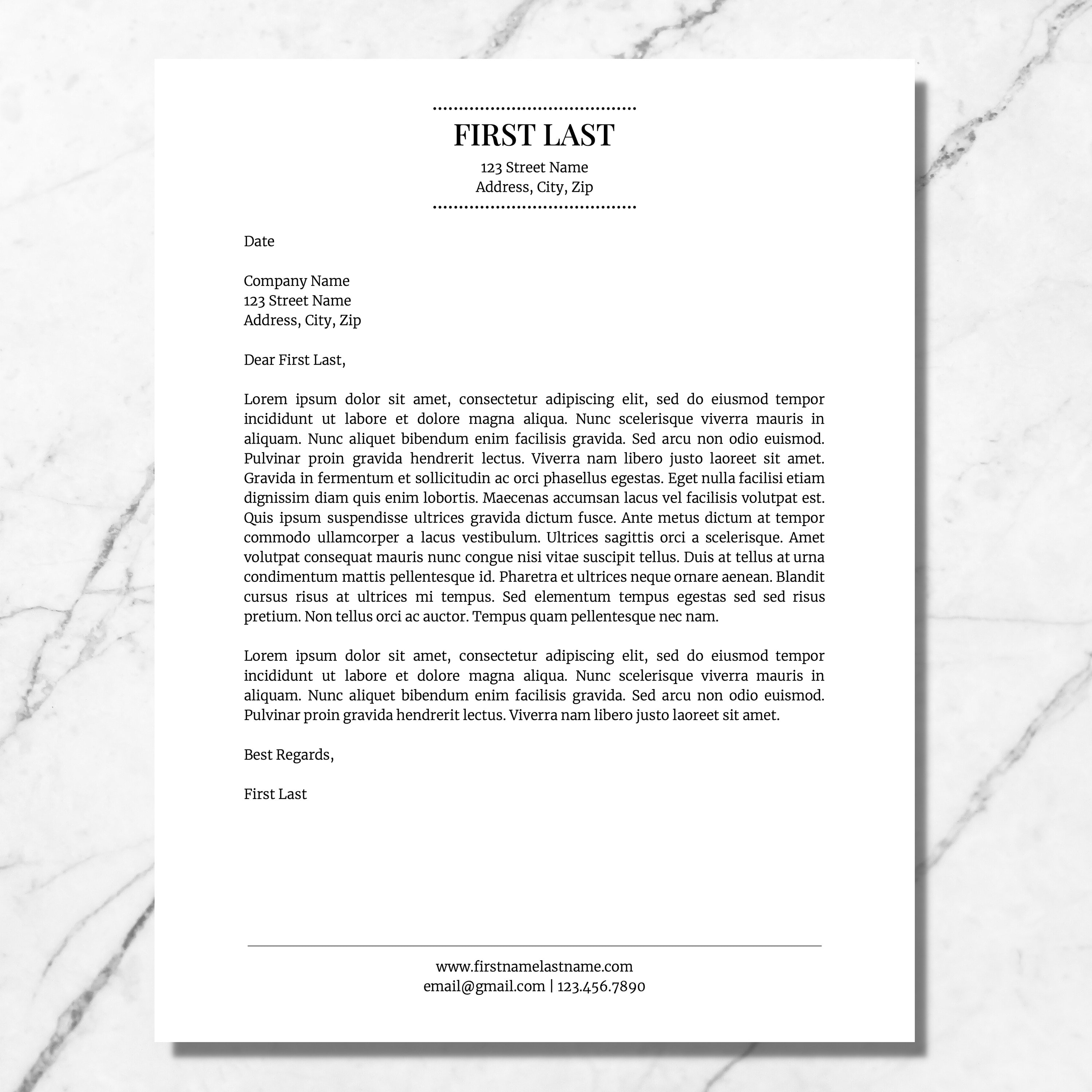 Modern Letterhead Template for Word, Modern Letterhead Template for ...