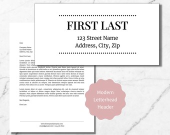 Modern Letterhead Template for Word, Modern Letterhead Template for ...