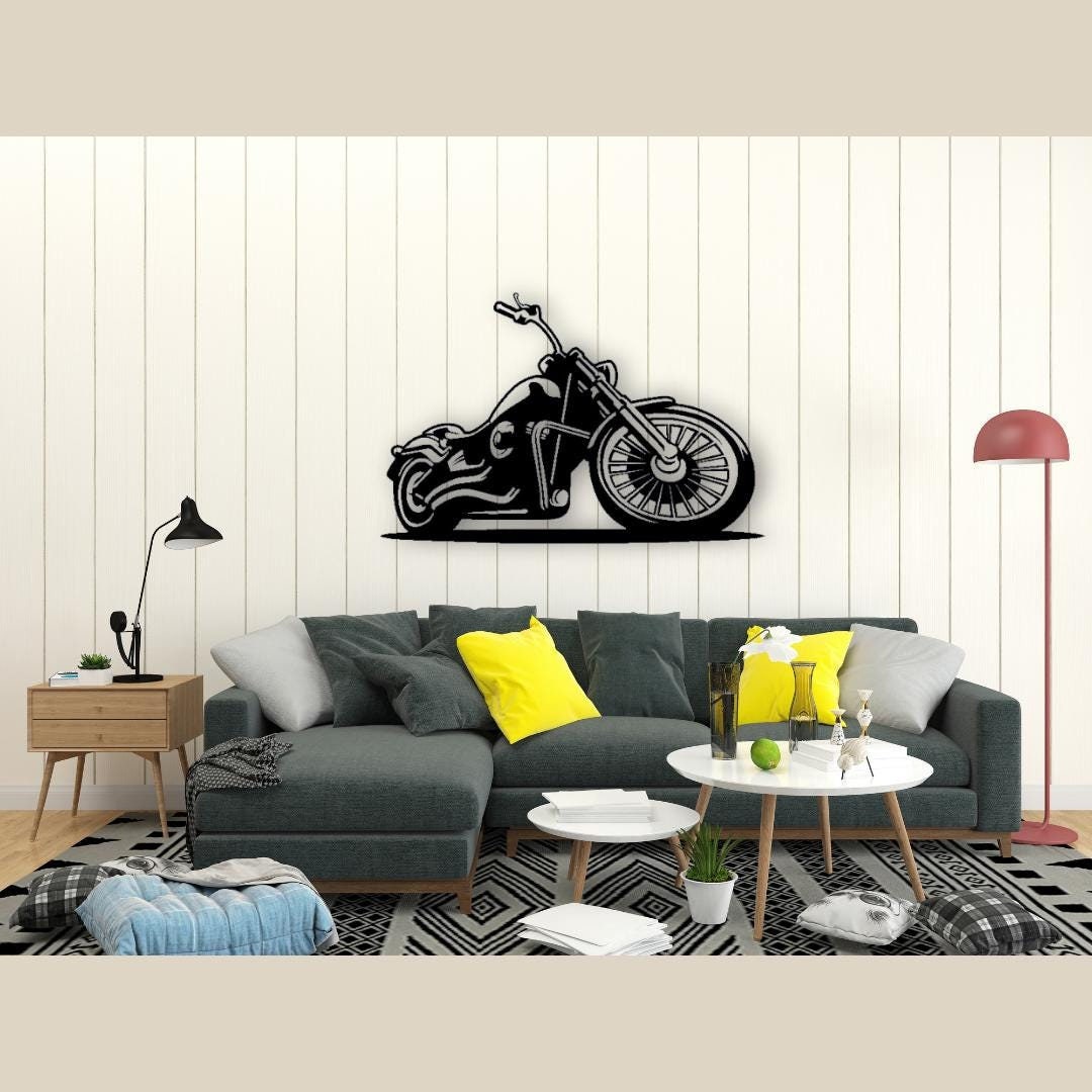 Motorcycle Wall Decor DXF File – Bold and Dynamic Design for Laser ...