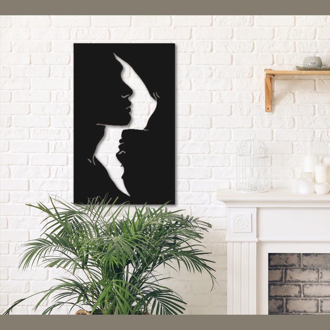 Abstract Dual Woman Face Wall Art DXF File - Unique Laser Cut Design ...