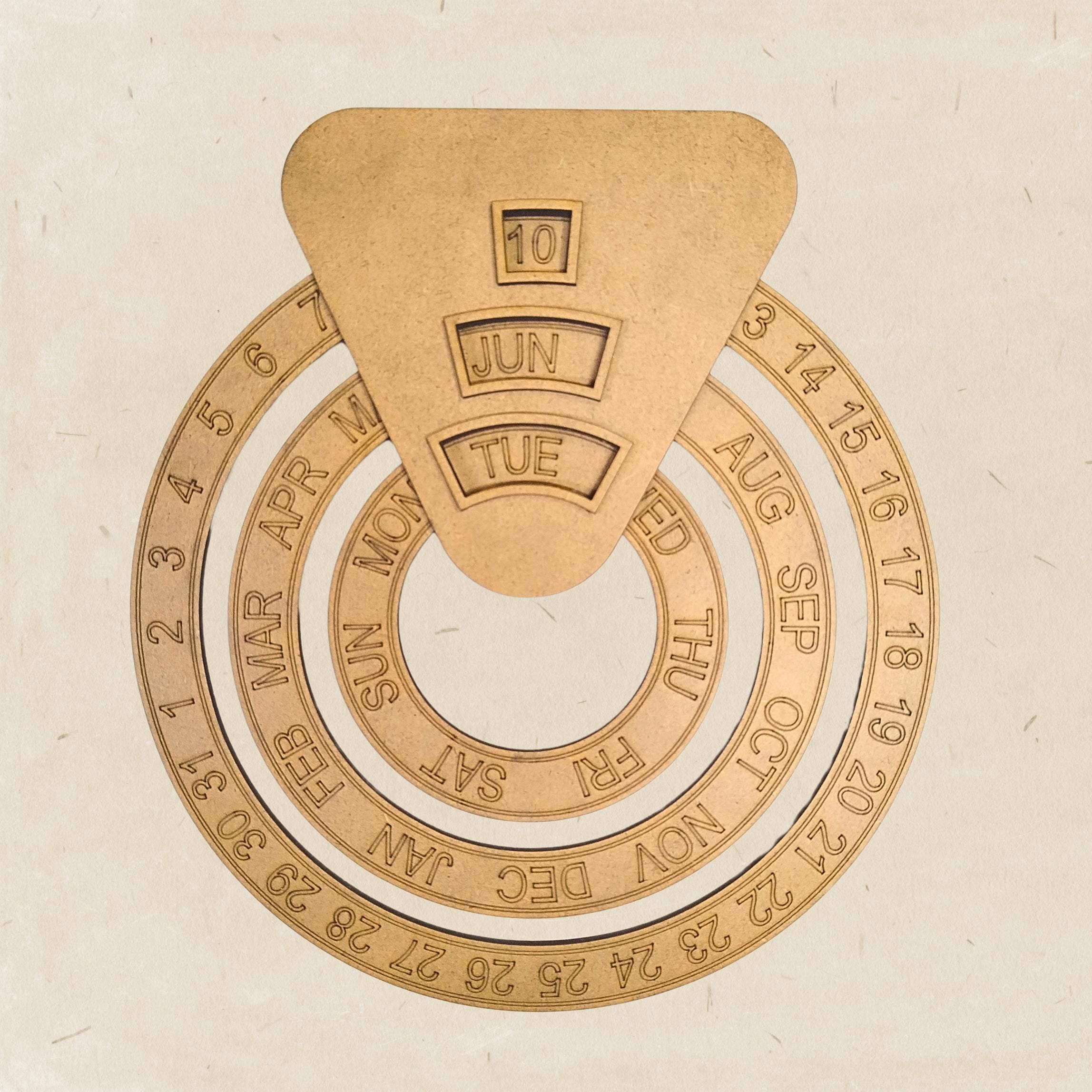Dxf-svg Rotating Mechanism Calendar DXF & SVG Files 3mm Plywood Design ...