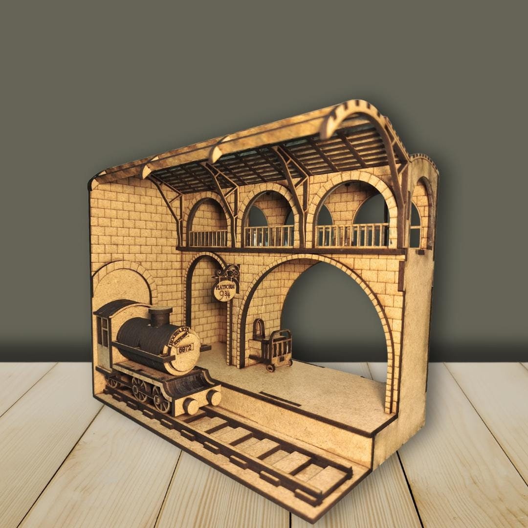 Hogwarts Train Station Book Nook SVG DXF Files - Laser Cut Designs for ...