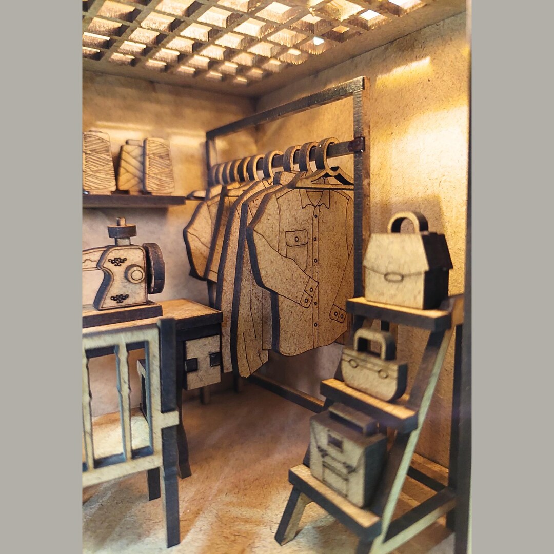 Dxf- SVG -- Miniature Tailor Shop DXF and SVG Files - Laser Cut Design ...