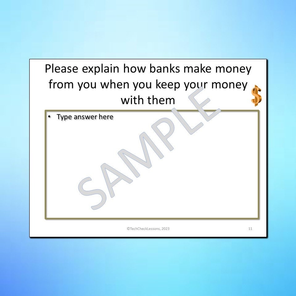 Personal Banking Lesson Activity Financial Literacy Editable DIGITAL ...