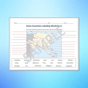 Continent & Countries Labeling Worksheet Bundle (6) - Geography DIGITAL ...