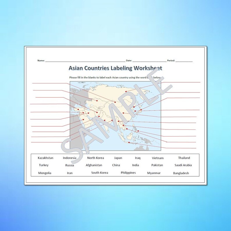 Continent & Countries Labeling Worksheet Bundle (6) - Geography DIGITAL ...