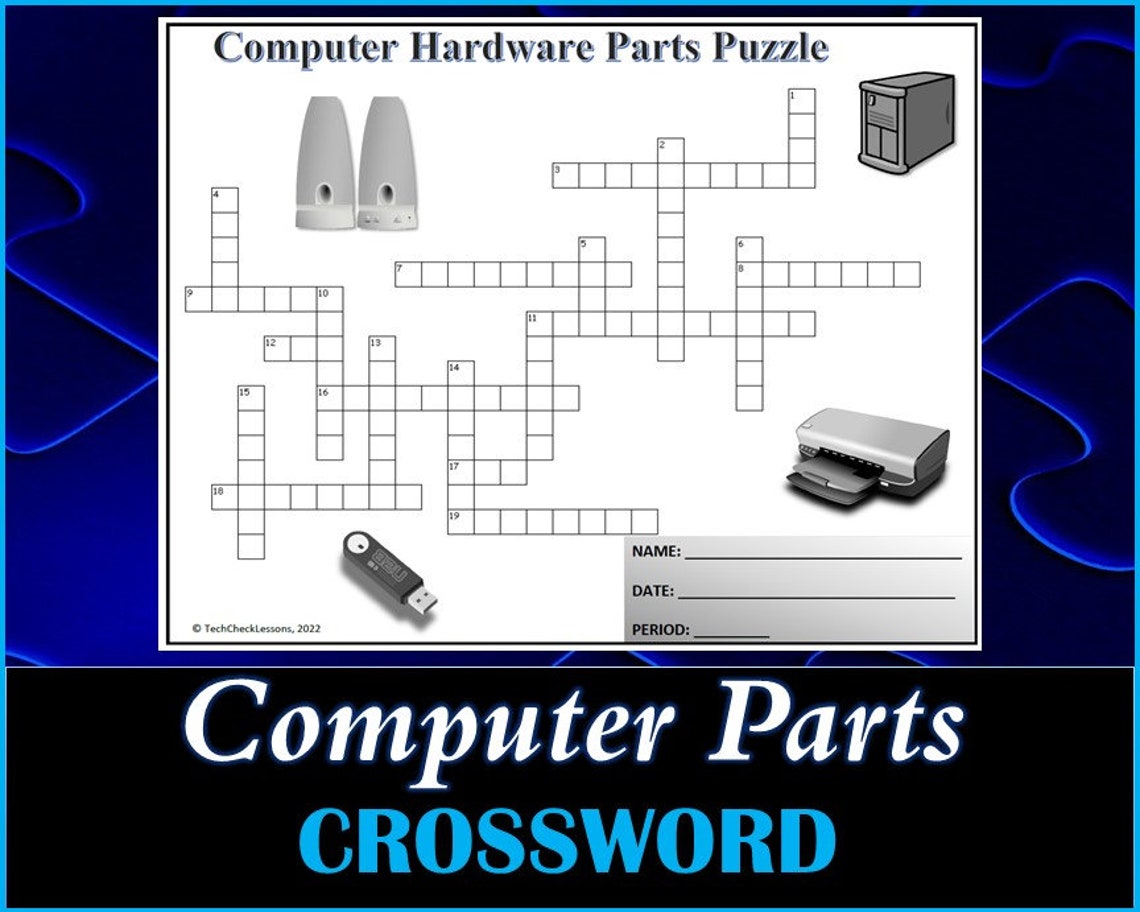 Computer Hardware Parts - Crossword Puzzle Worksheet - DIGITAL DOWNLOAD ...