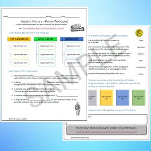 Ancient History Webquest / Activity Bundle - Social Studies - Editable ...