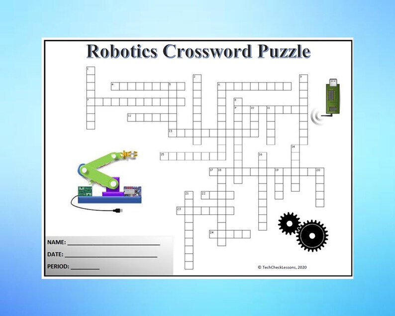 Robotics Crossword Puzzle / Printable Worksheet DIGITAL - Etsy
