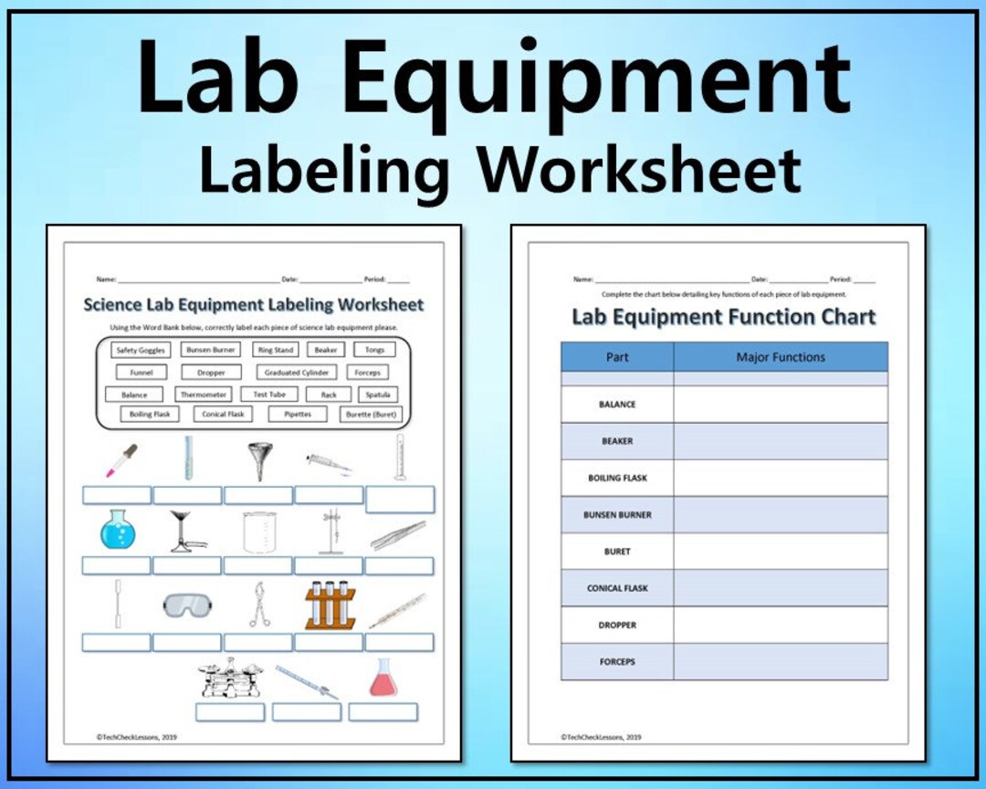 Science Lab Equipment Labeling & Functions Worksheet/printable/graphic ...