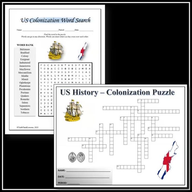 US Colonization Activity Bundle | History Webquests | Puzzles ...