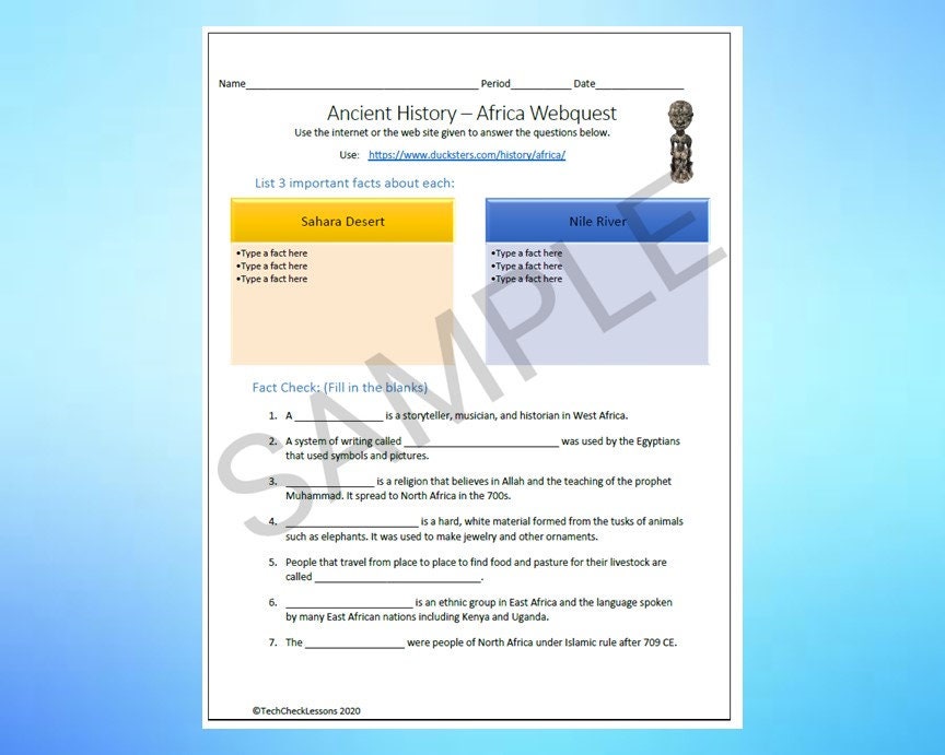 Ancient History Webquest / Activity Bundle Social Studies Editable ...