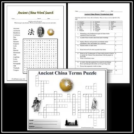 Ancient China - History Activity Bundle | Webquest | Puzzles | EDITABLE ...