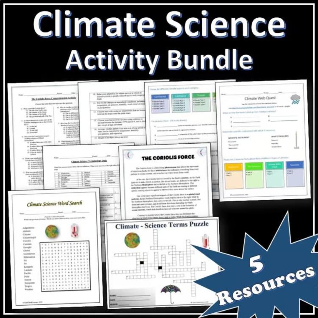 Climate Activity Bundle | Science Webquests | Puzzles | EDITABLE - Etsy