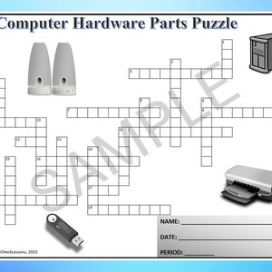 Computer Hardware Parts - Crossword Puzzle Worksheet - DIGITAL DOWNLOAD ...