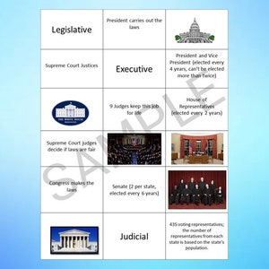 Branches of U.S. Government Cut, Sort and Paste Worksheet - Graphic ...