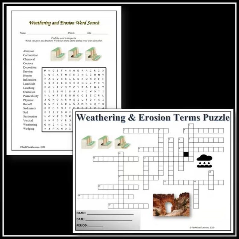 Weathering & Erosion Activity Bundle | Science Webquests | Puzzles ...