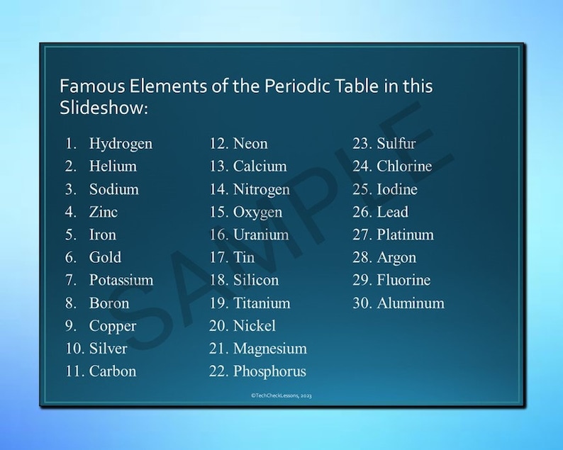 Famous Elements on the Periodic Table Powerpoint Informational - Etsy