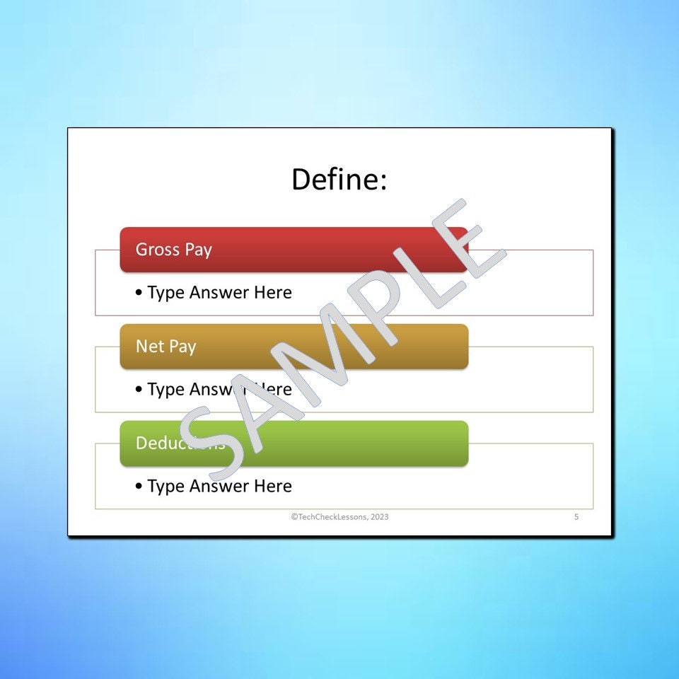 Paycheck Activity Financial Literacy Skills Editable DIGITAL DOWNLOAD ...