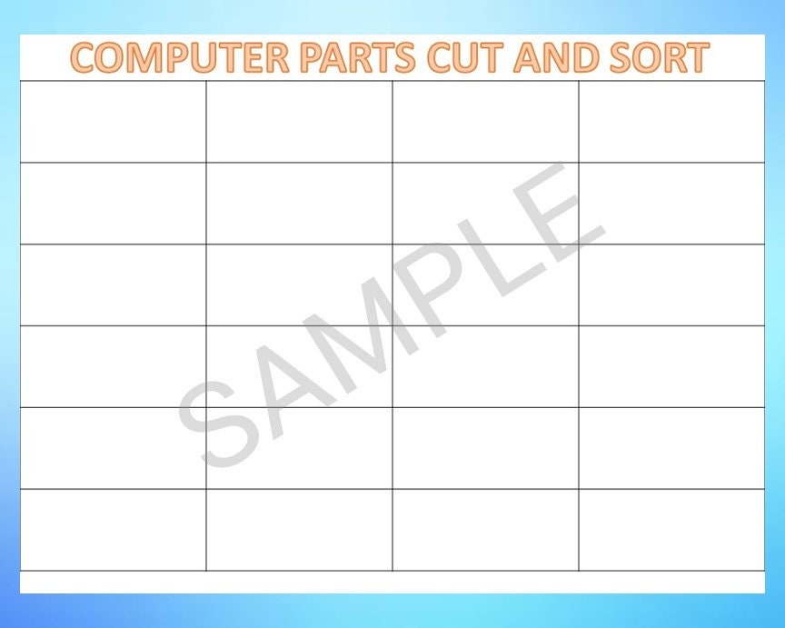 Computer Parts Cut, Sort and Paste - Graphic Organizer - Editable ...