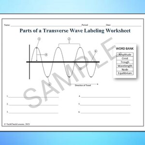 Parts of a Wave Labeling Worksheet - Science Editable DIGITAL DOWNLOAD ...