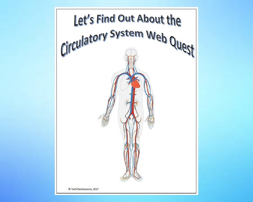 Circulatory System Science Webquest Internet Activity - Editable ...