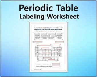 Periodic Table Elements Worksheet - Science, Chemistry & Matter ...