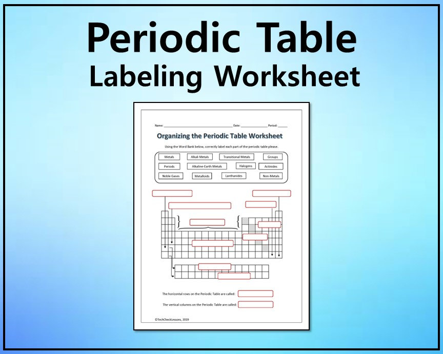 Periodic Table Organization Labeling Science Worksheet - Editable ...